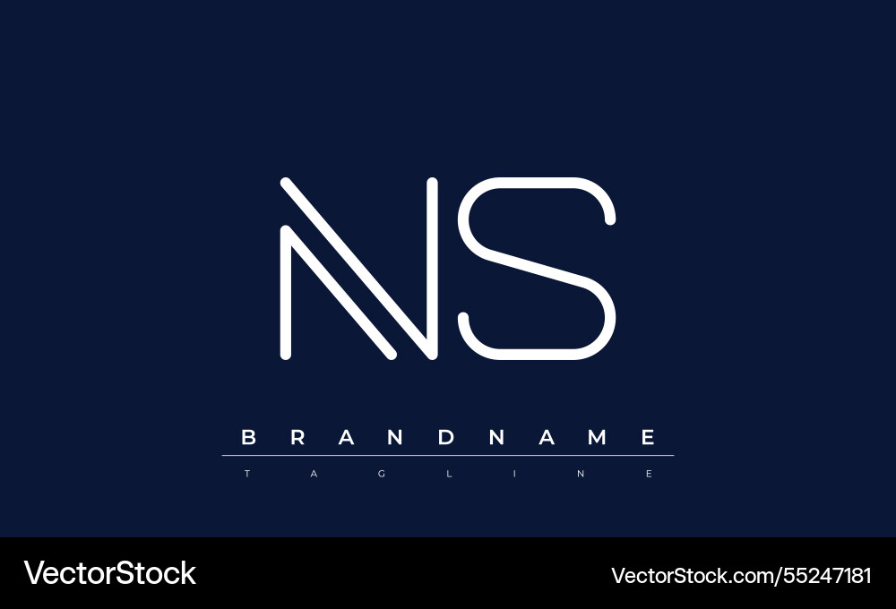 Creative ns letter initial logo image Royalty Free Vector