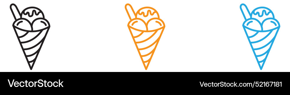 Gelato ice cream icon logo set collection for web Vector Image