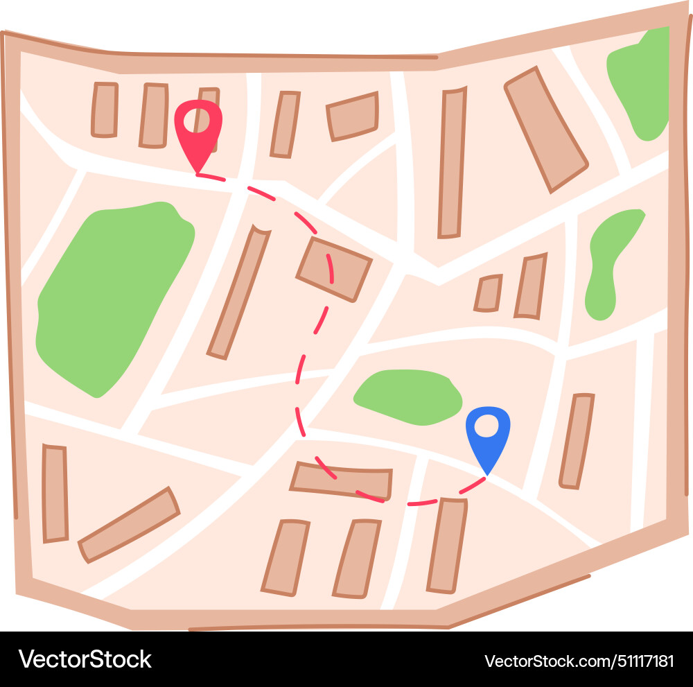 Gps map cartoon Royalty Free Vector Image - VectorStock