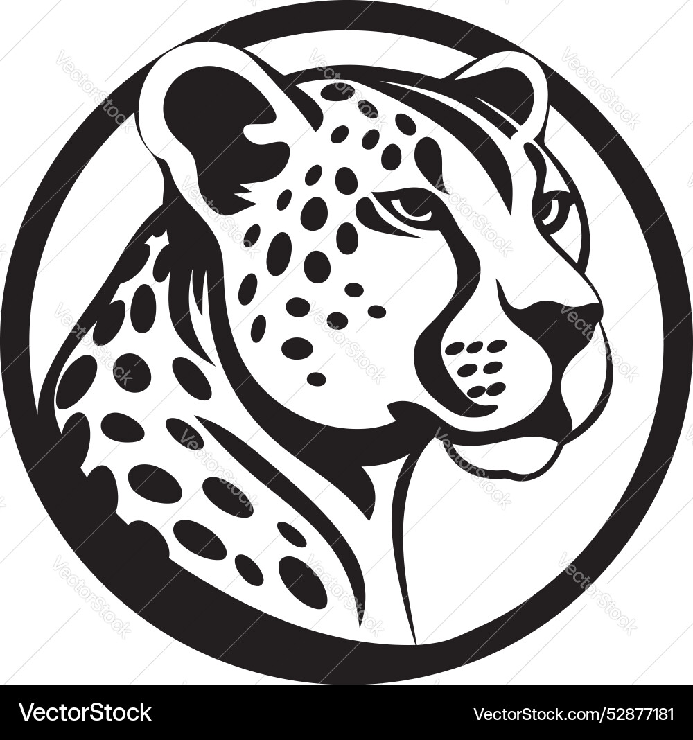 Graceful cheetah head icon geometric appeal Vector Image