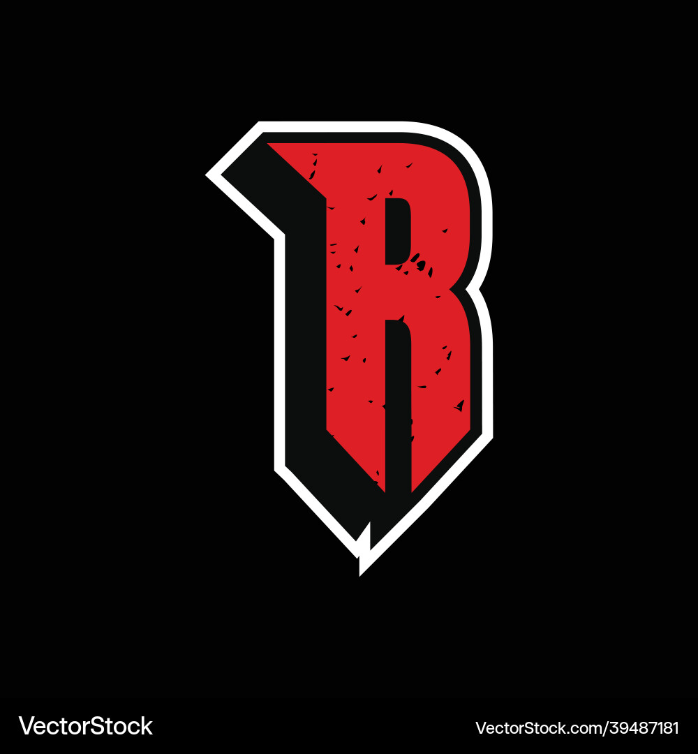 Heavy metal letter r Royalty Free Vector Image