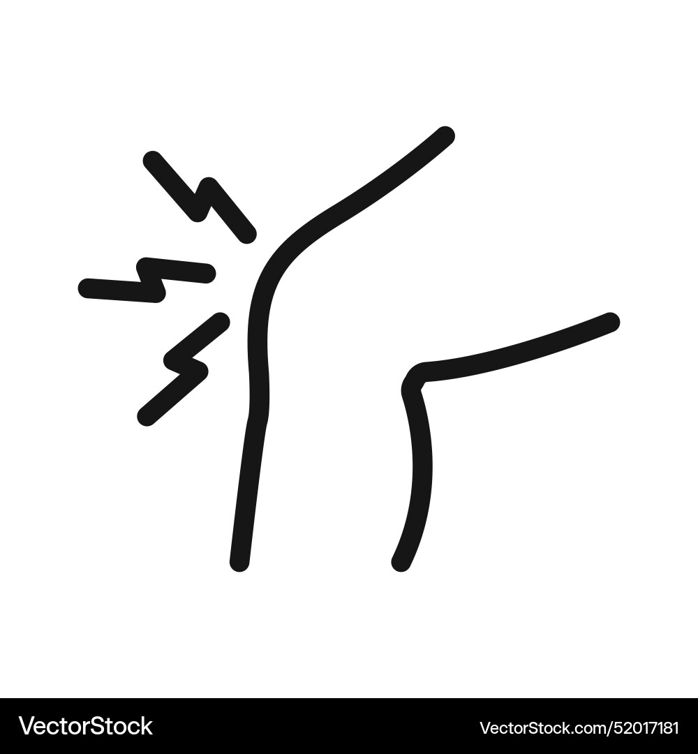 Knee pain icon black line art Royalty Free Vector Image