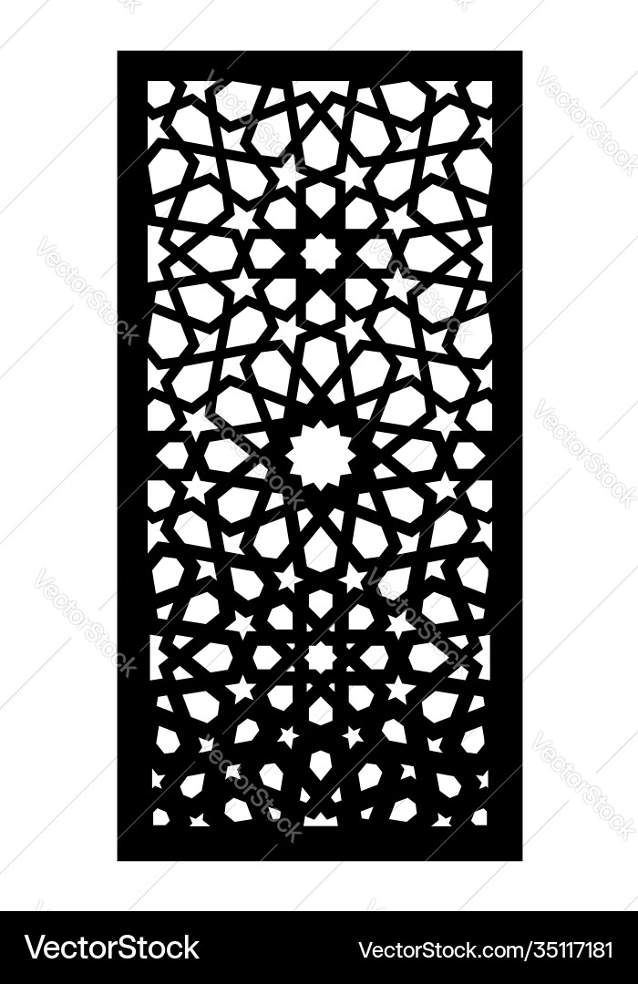 Laser cut panel screen fence divider Royalty Free Vector