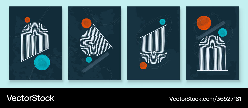 Mid century modern design a trendy set Royalty Free Vector