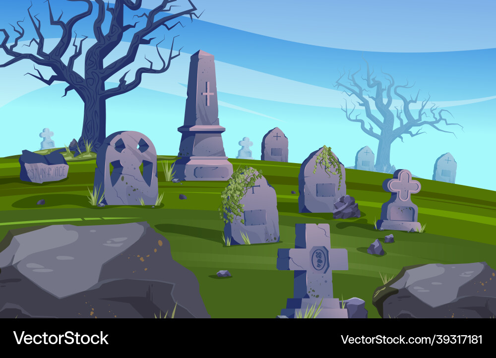Old cemetery composition Royalty Free Vector Image