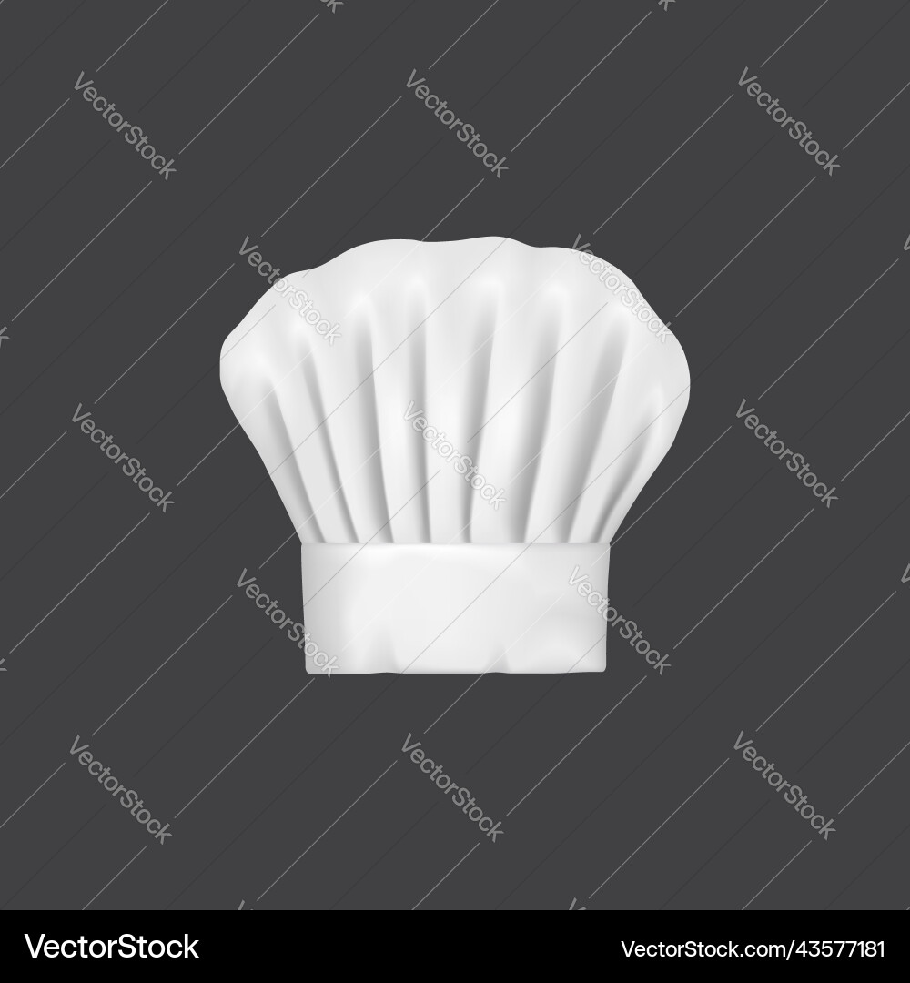 Realistic chef hat cook white cap and baker toque Vector Image