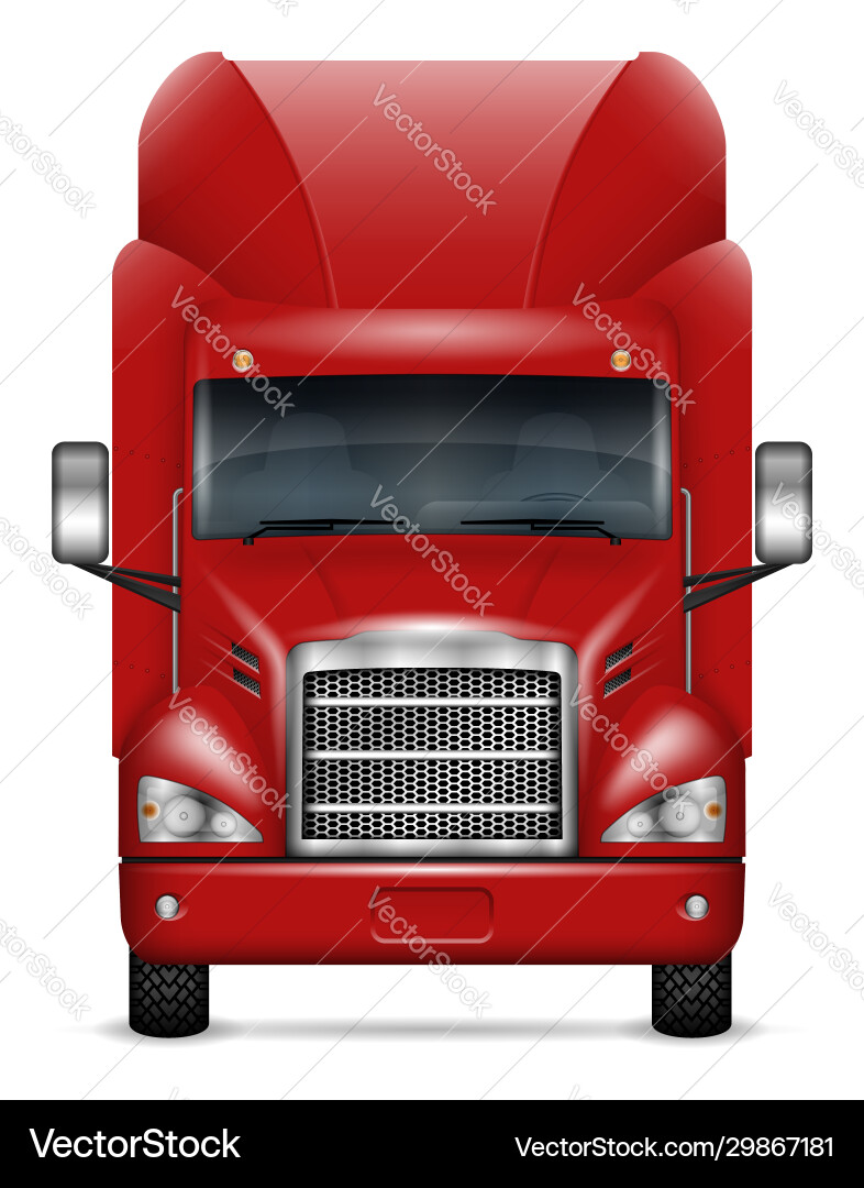 Realistic red truck Royalty Free Vector Image - VectorStock