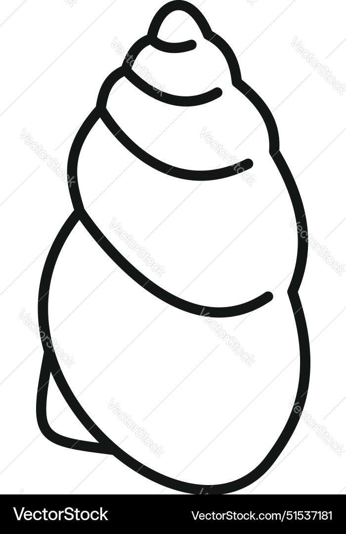 Seashell swirling black and white icon Royalty Free Vector