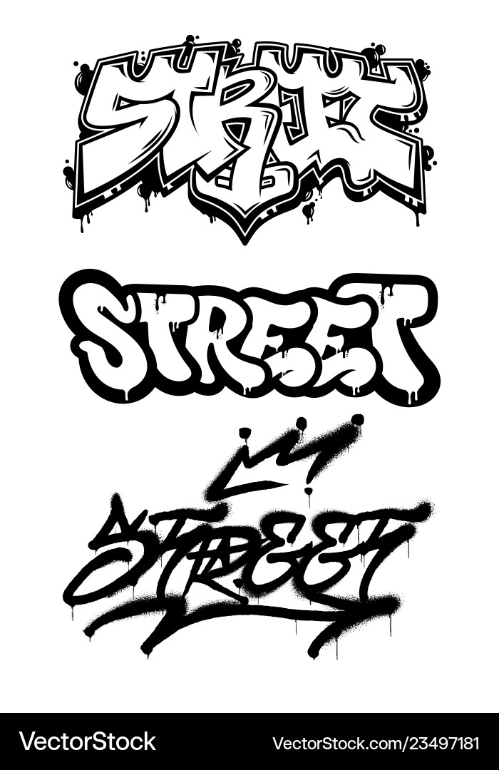 Street graffiti set Royalty Free Vector Image - VectorStock