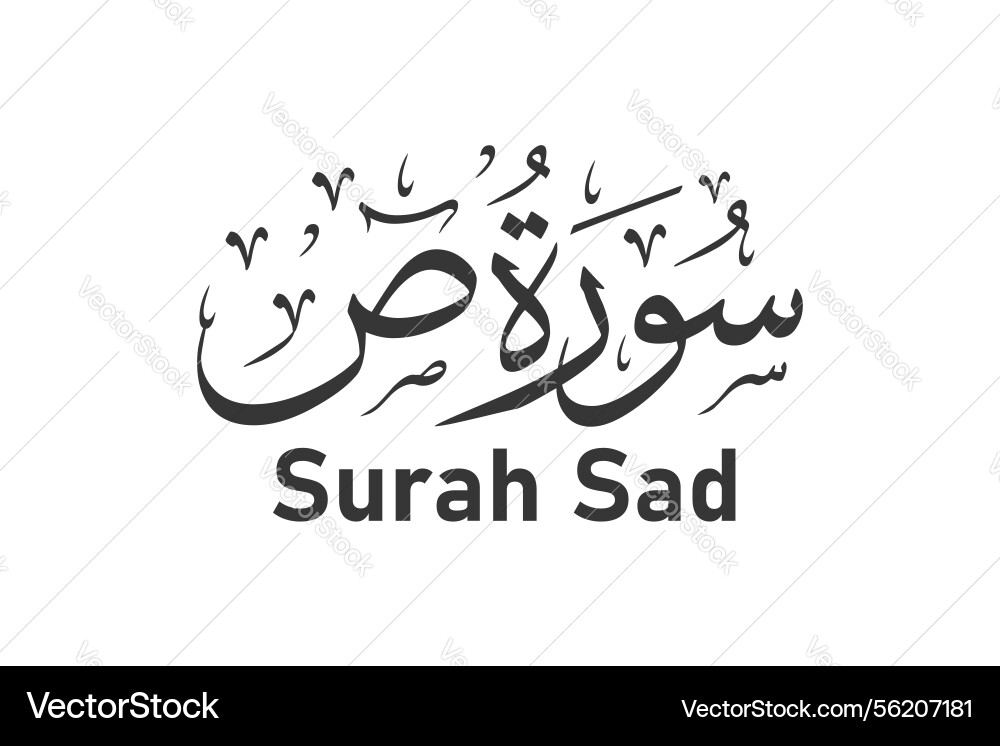 Surah sad arabic calligraphy chapter design Vector Image