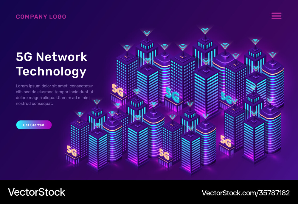 5g network technology isometric concept Royalty Free Vector