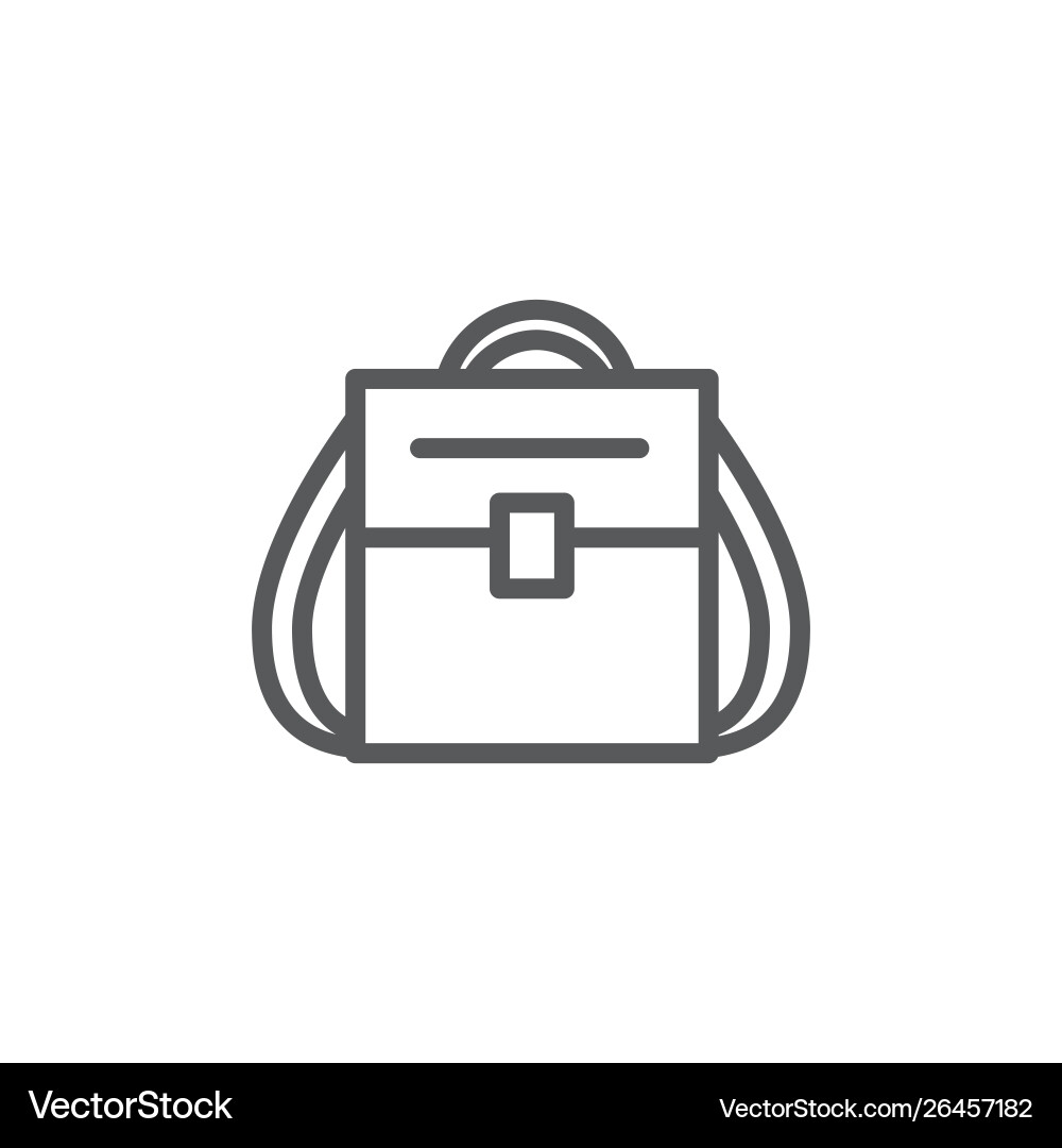 Backpack line icon on white background Royalty Free Vector