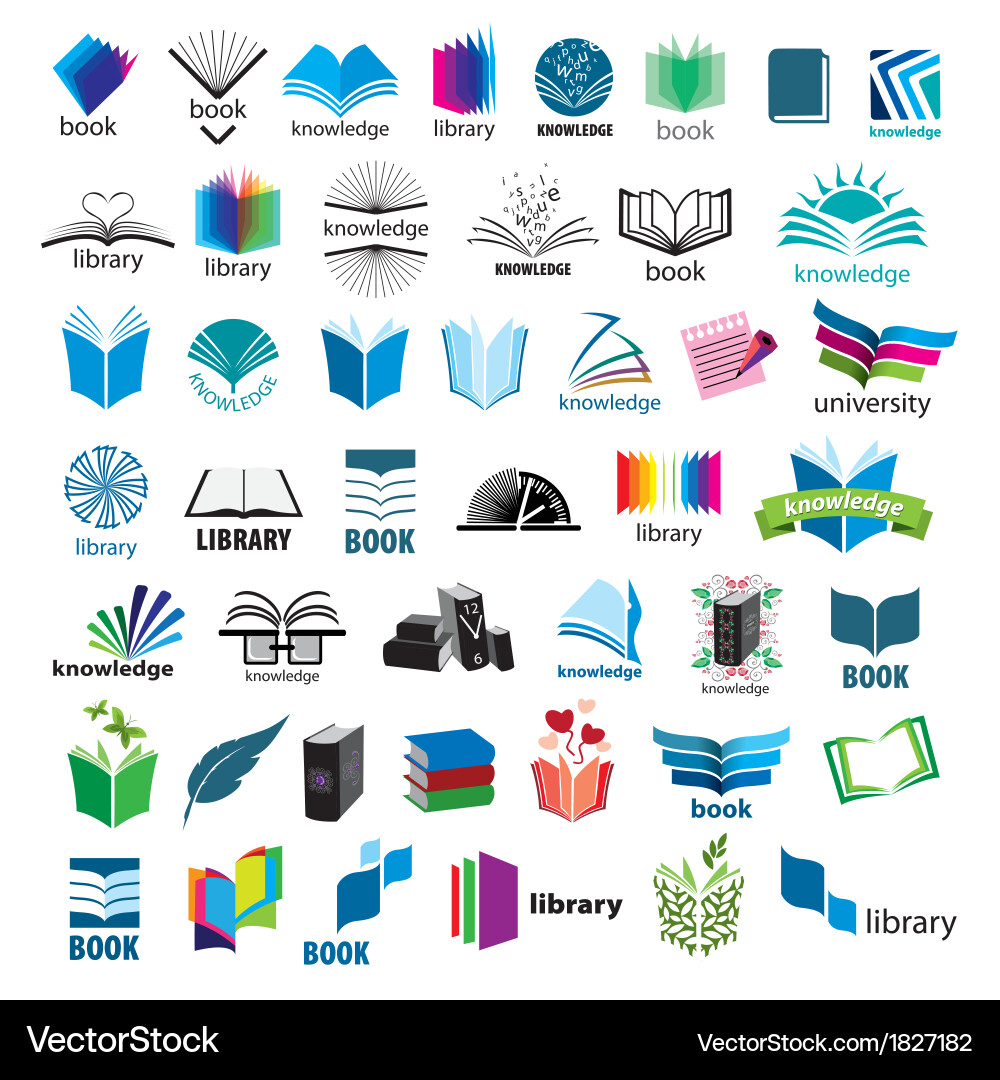 Biggest collection of logos books Royalty Free Vector Image
