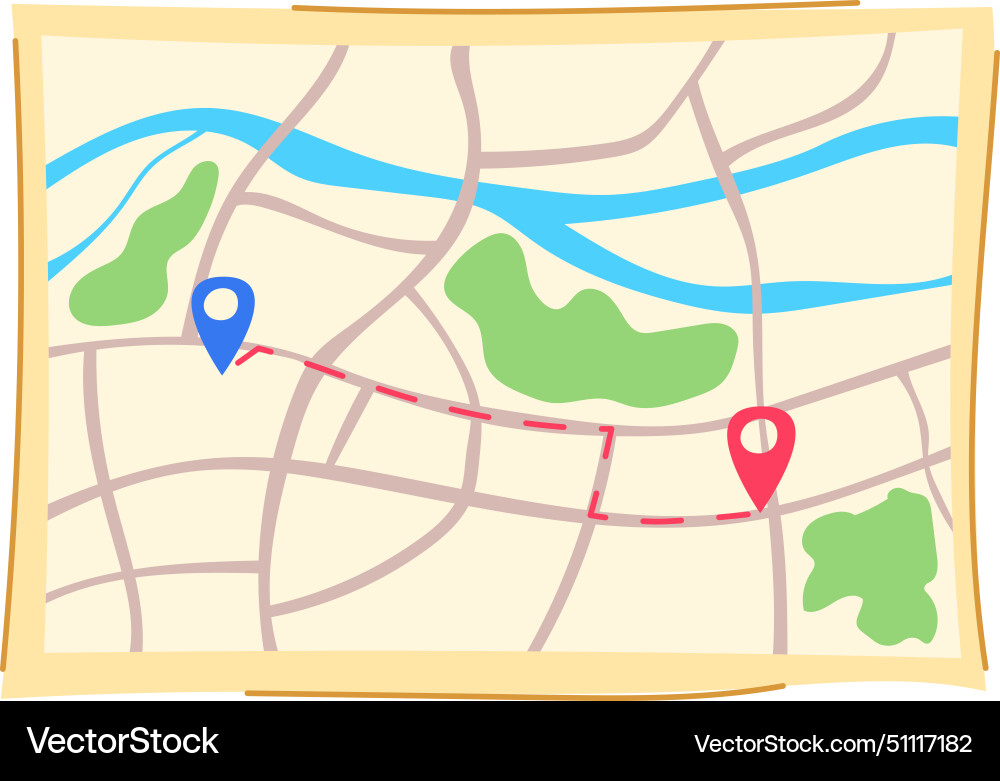 Cartography map cartoon Royalty Free Vector Image