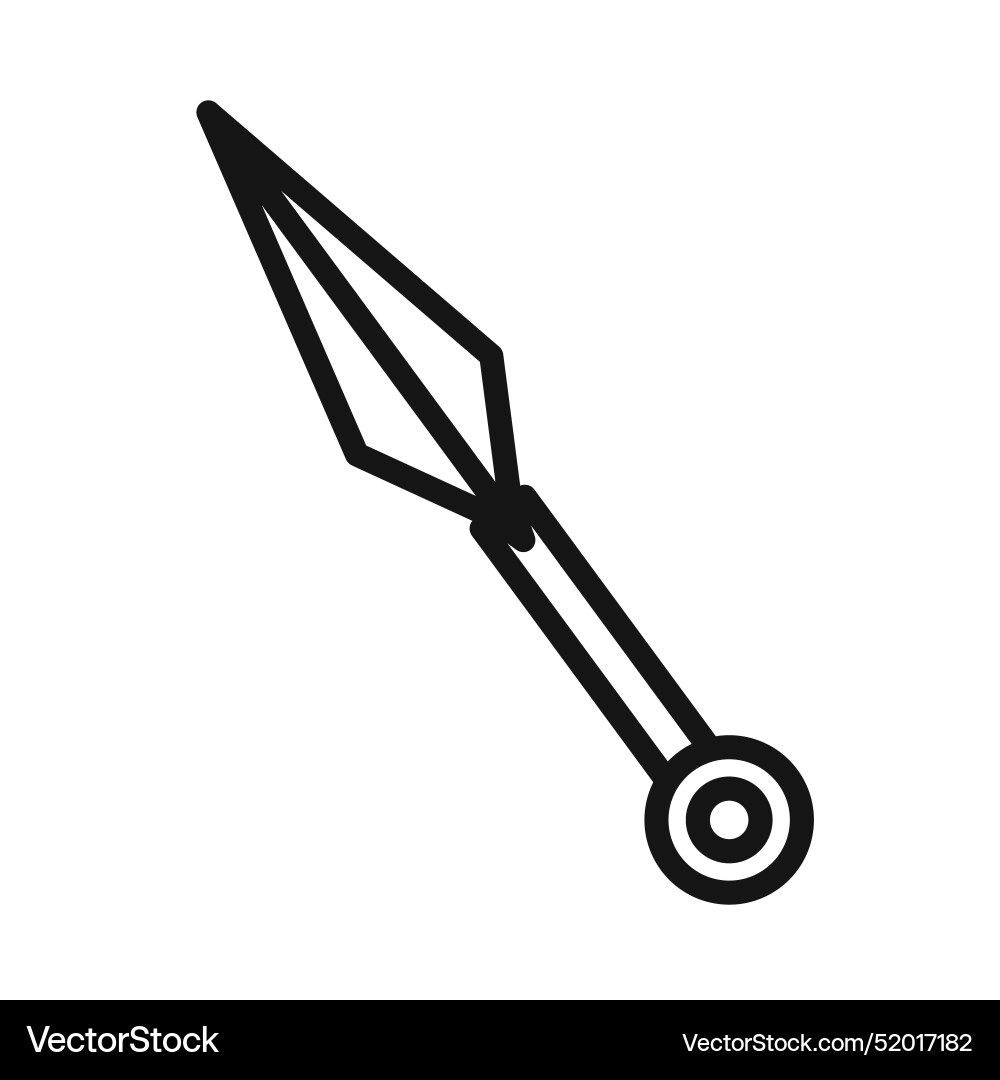 Kunai throwing knife icon black line art Vector Image