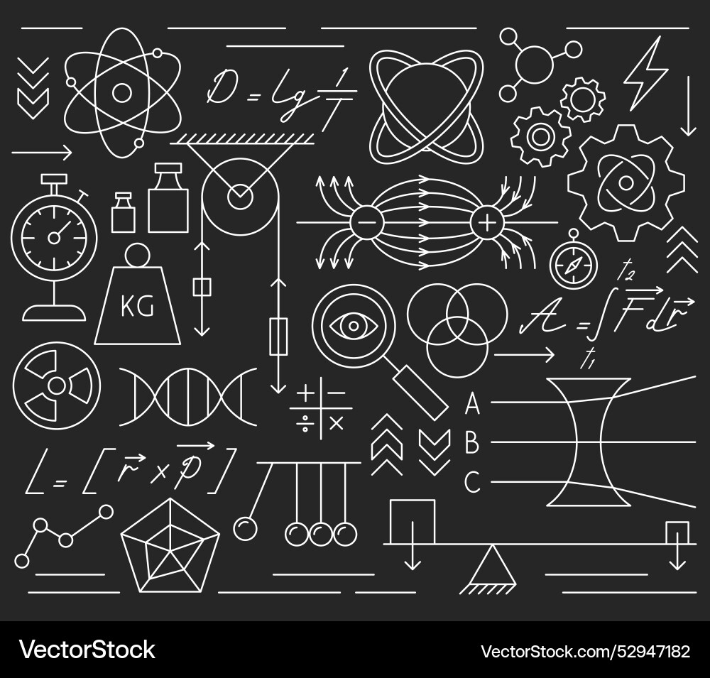 Line science physics concept Royalty Free Vector Image