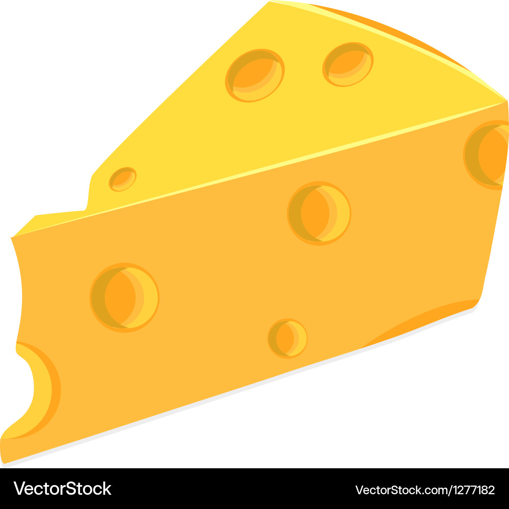 Piece of cheese Royalty Free Vector Image - VectorStock