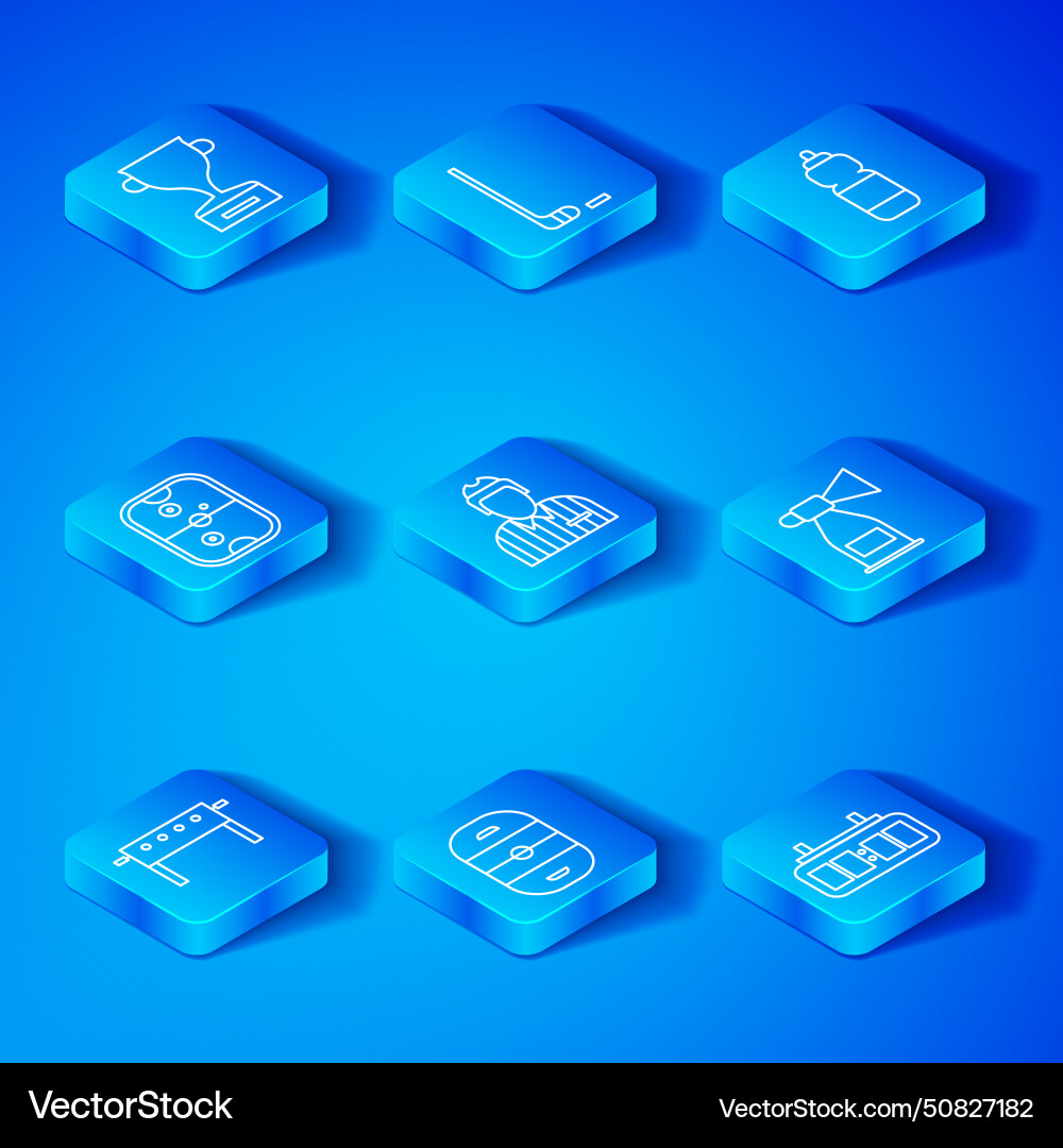 Set line hockey table judge referee arbiter ice Vector Image