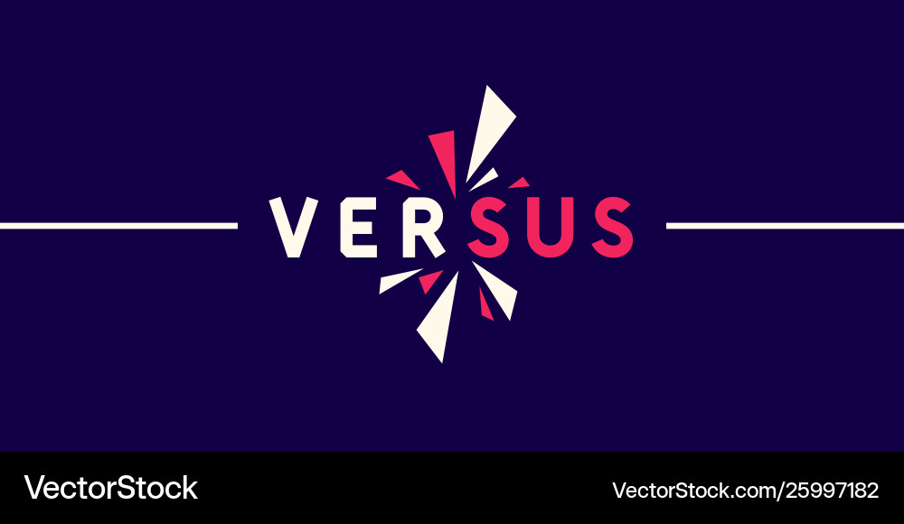 Symbol confrontation emblem and writing Royalty Free Vector