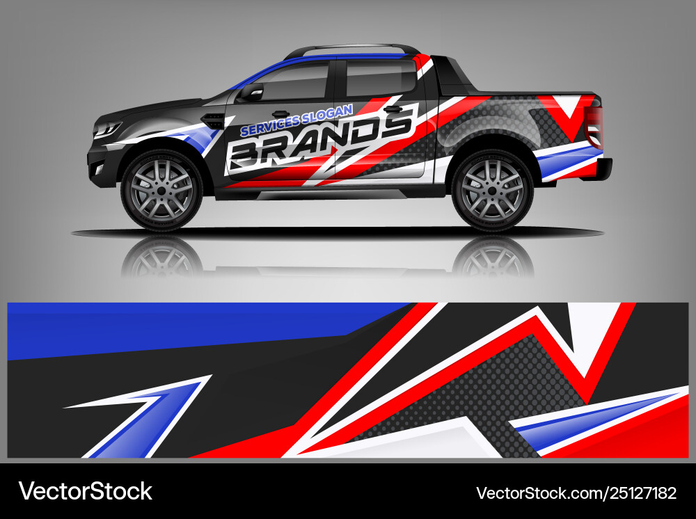 Truck wrap design for company Royalty Free Vector Image