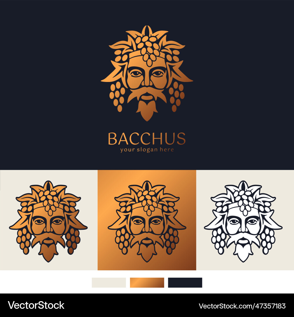 Bacchus Wine God Logo Royalty Free Vector Image
