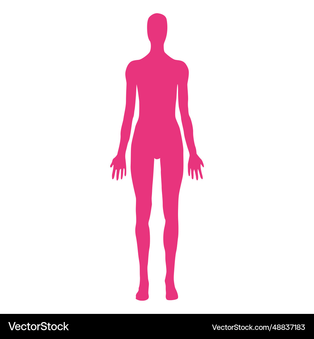 Female body medical pose Royalty Free Vector Image