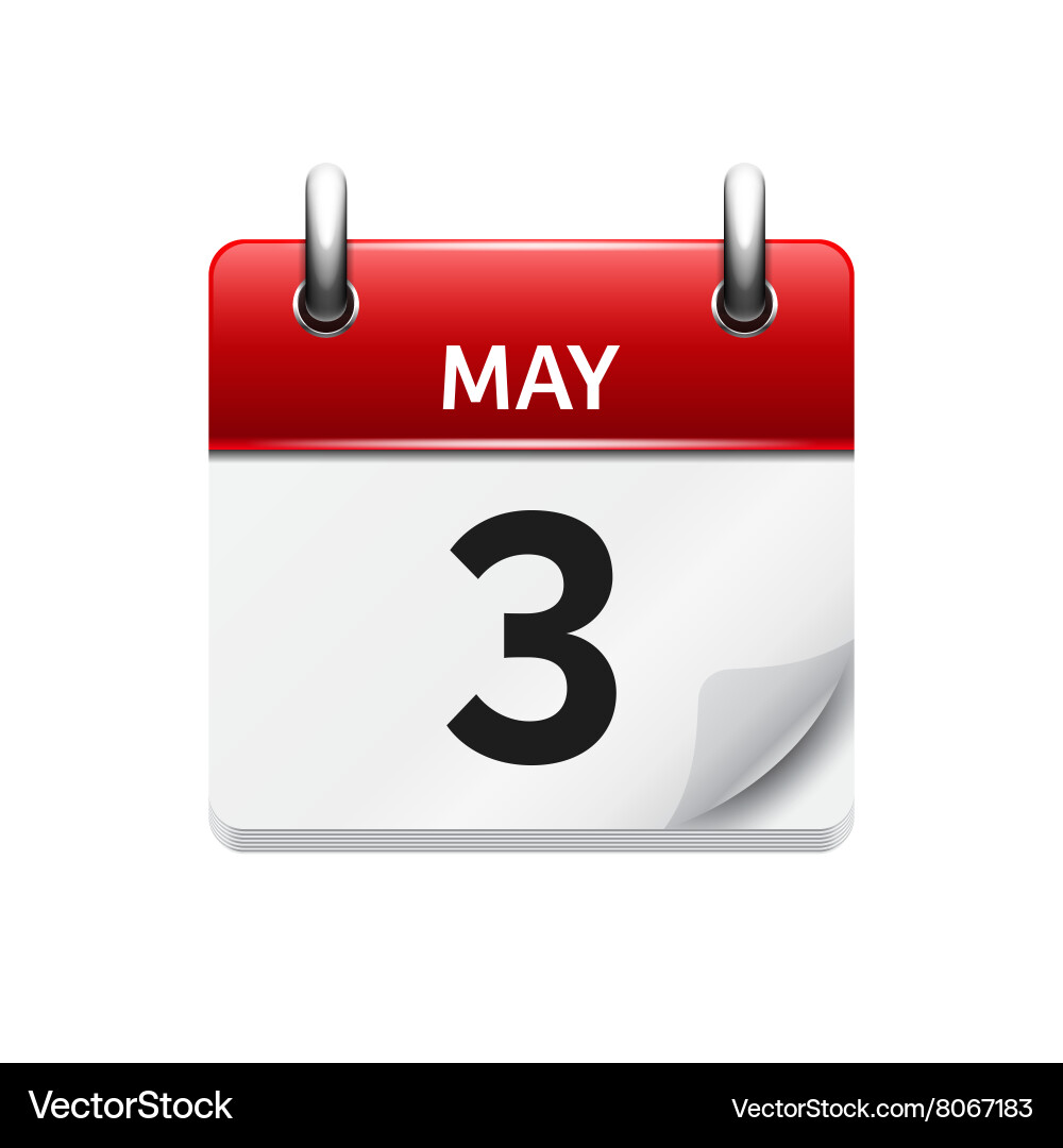 May 3 flat daily calendar icon date Royalty Free Vector May 3 flat daily calendar icon date Royalty Free Vector