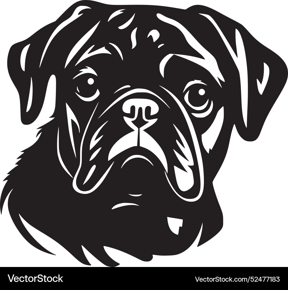 Minimalist Pug Logo Royalty Free Vector Image - VectorStock