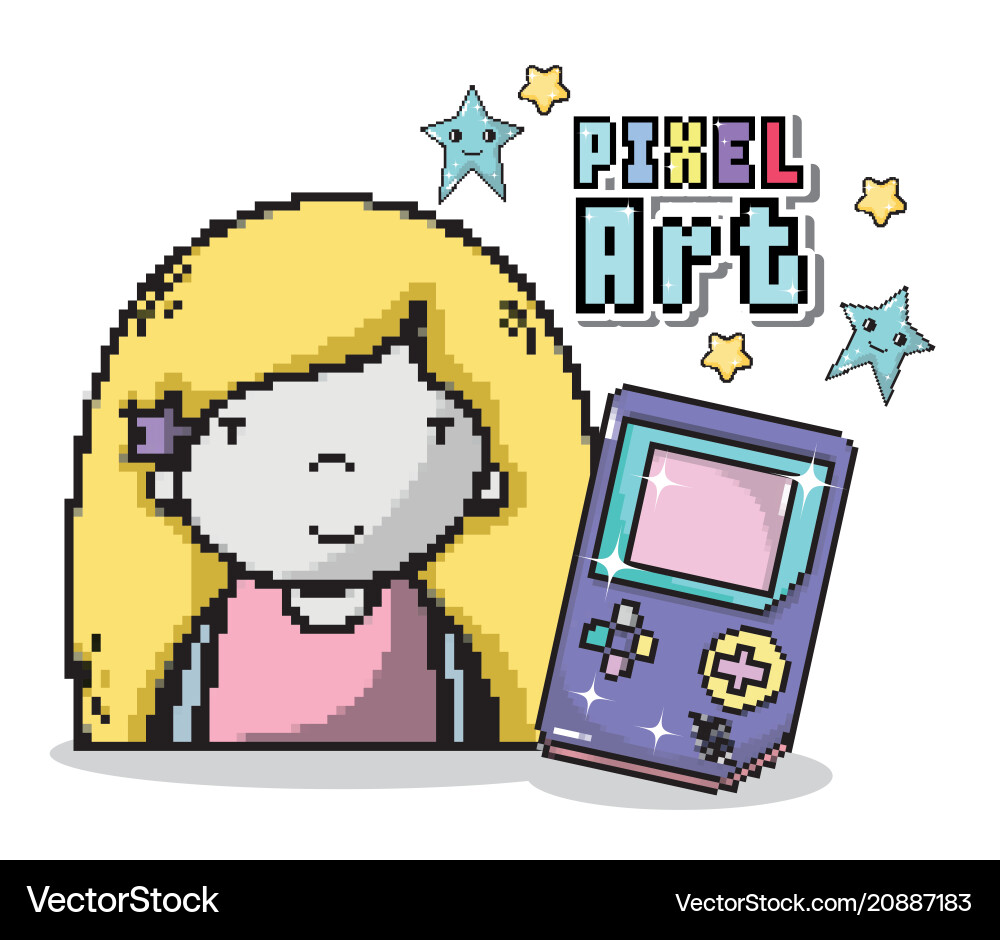 Pixel art cartoon Royalty Free Vector Image - VectorStock