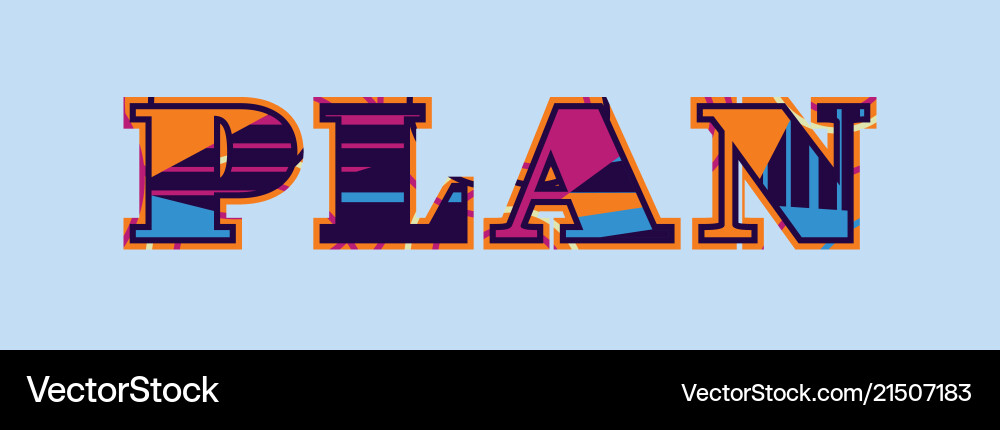Plan concept word art Royalty Free Vector Image