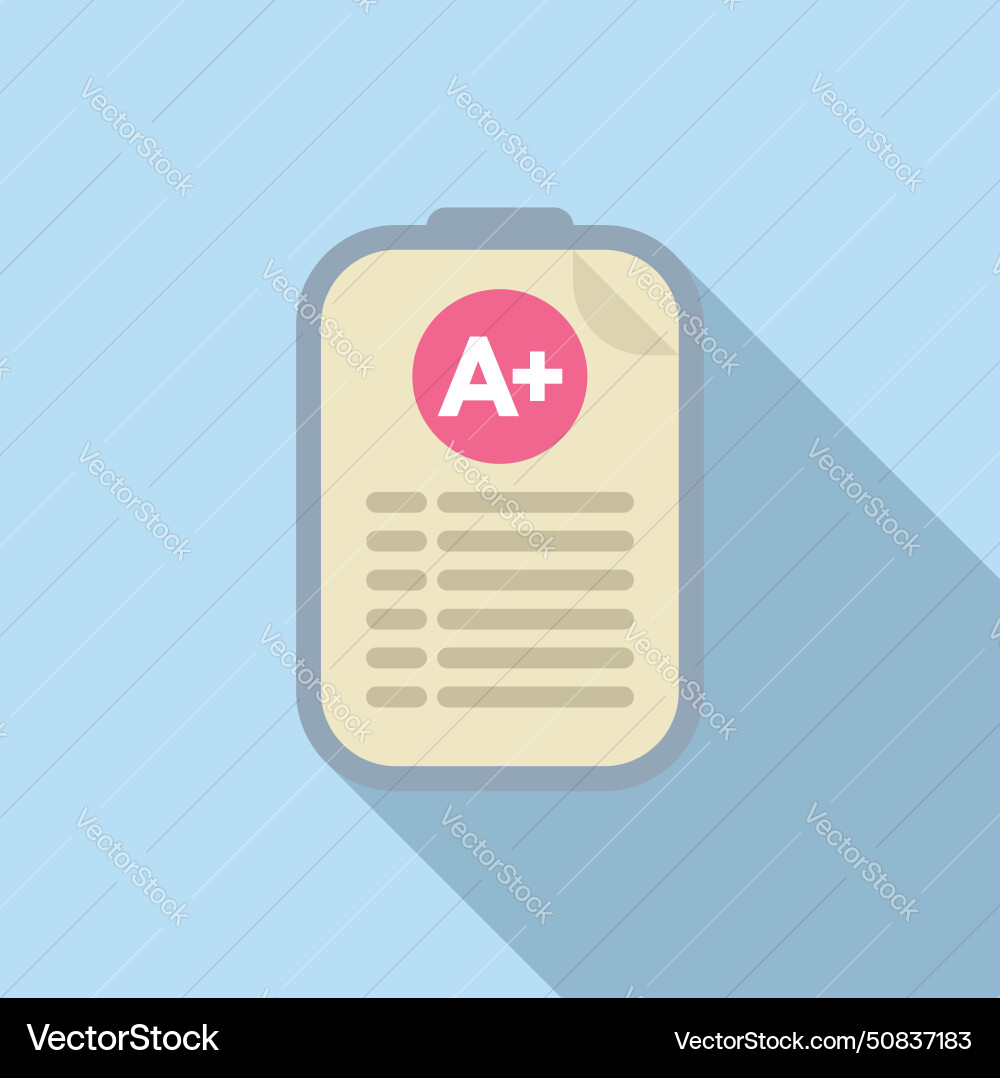 Satisfaction level clipboard icon flat Royalty Free Vector