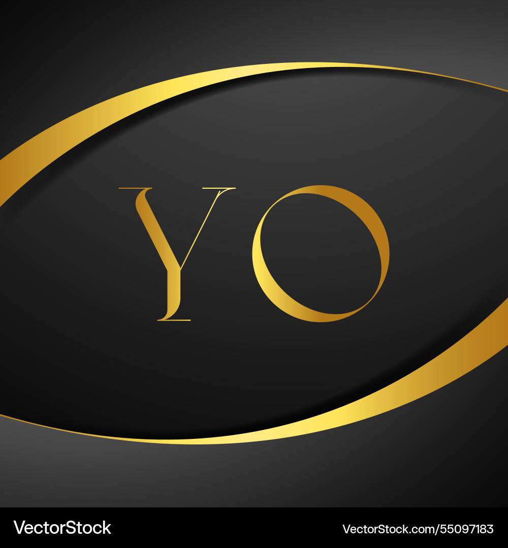 Yo luxury letter logo Royalty Free Vector Image