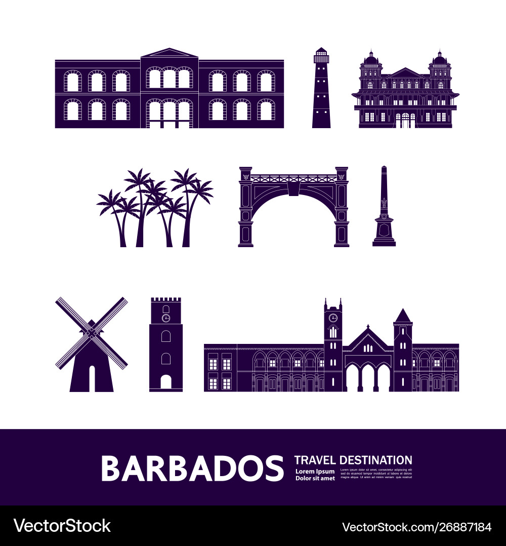 Barbados travel destination Royalty Free Vector Image