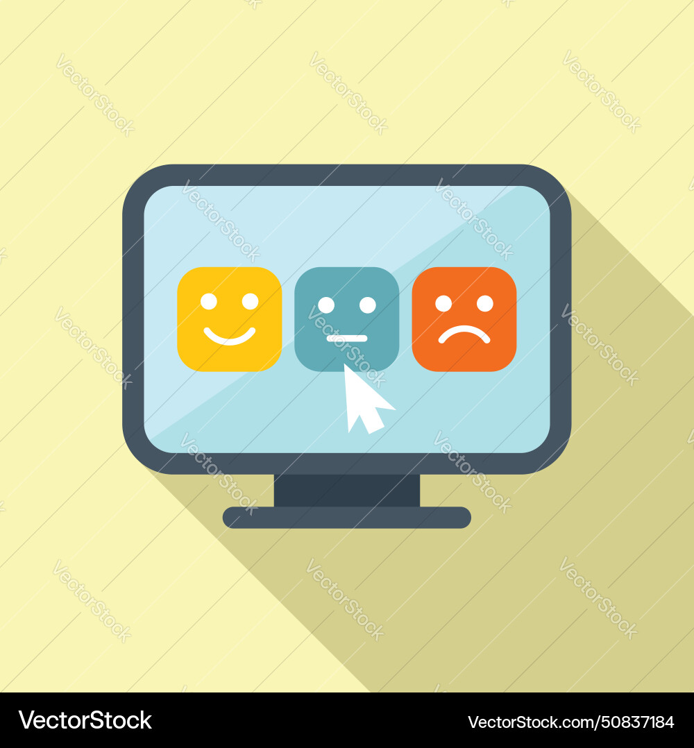 Good smiley faces online icon flat button Vector Image