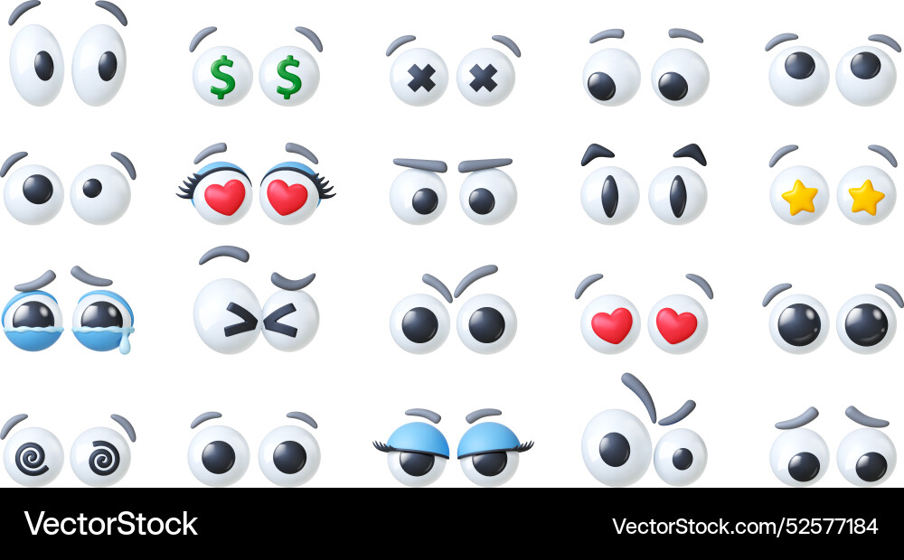 Googly Eyes - Diverse Expressions Royalty Free Vector Image