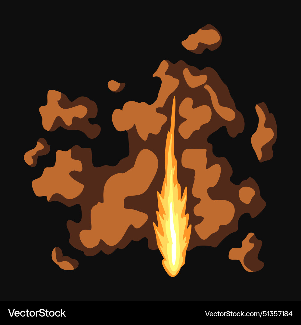 Gun flashe or gunshot animation fire explosion Vector Image