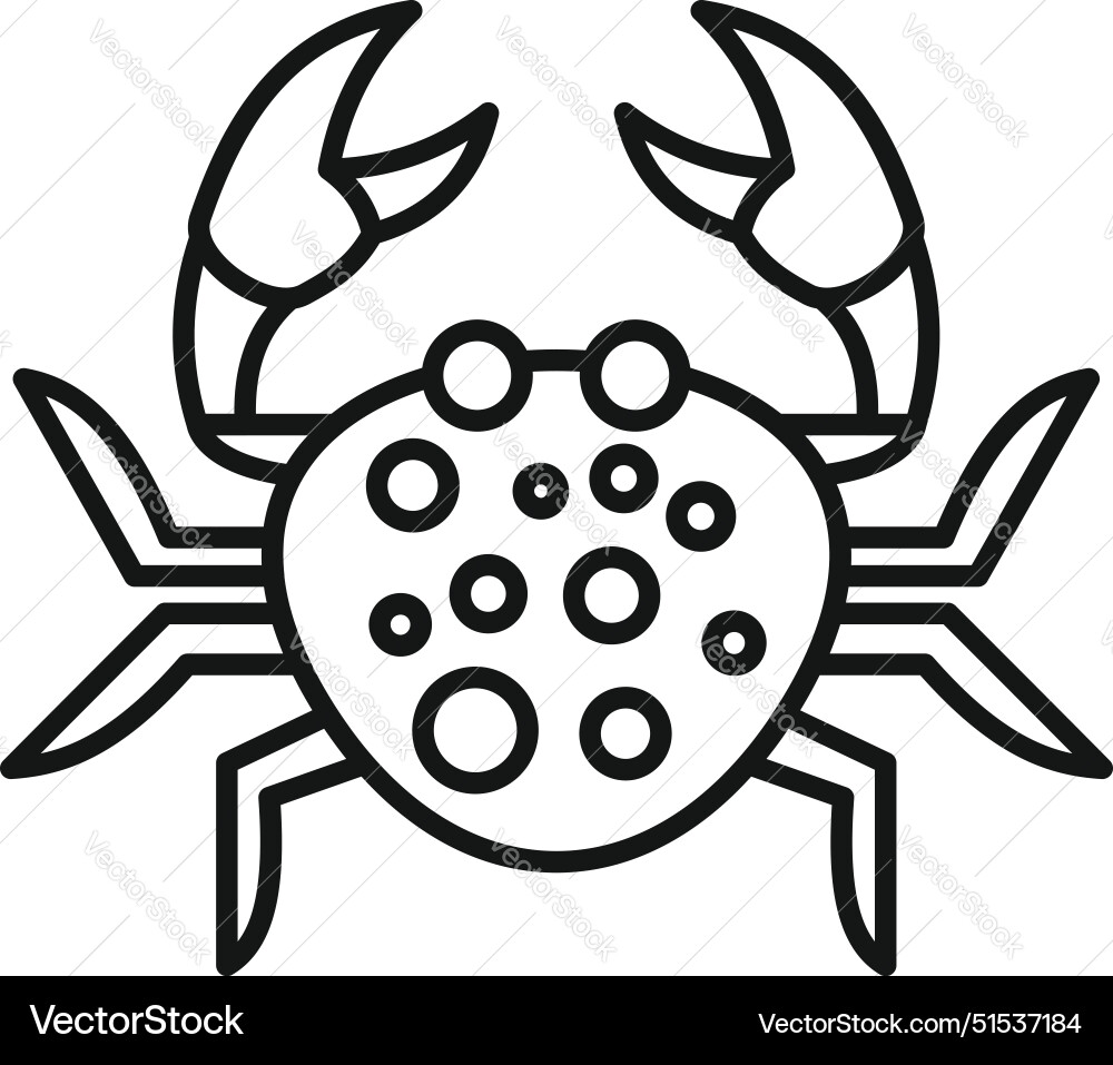 Line art drawing of a crab Royalty Free Vector Image