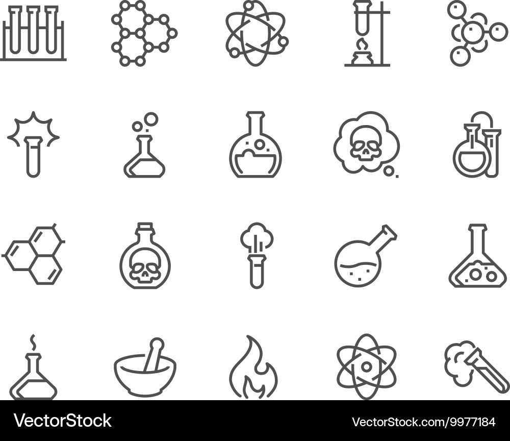 Line chemical icons Royalty Free Vector Image - VectorStock