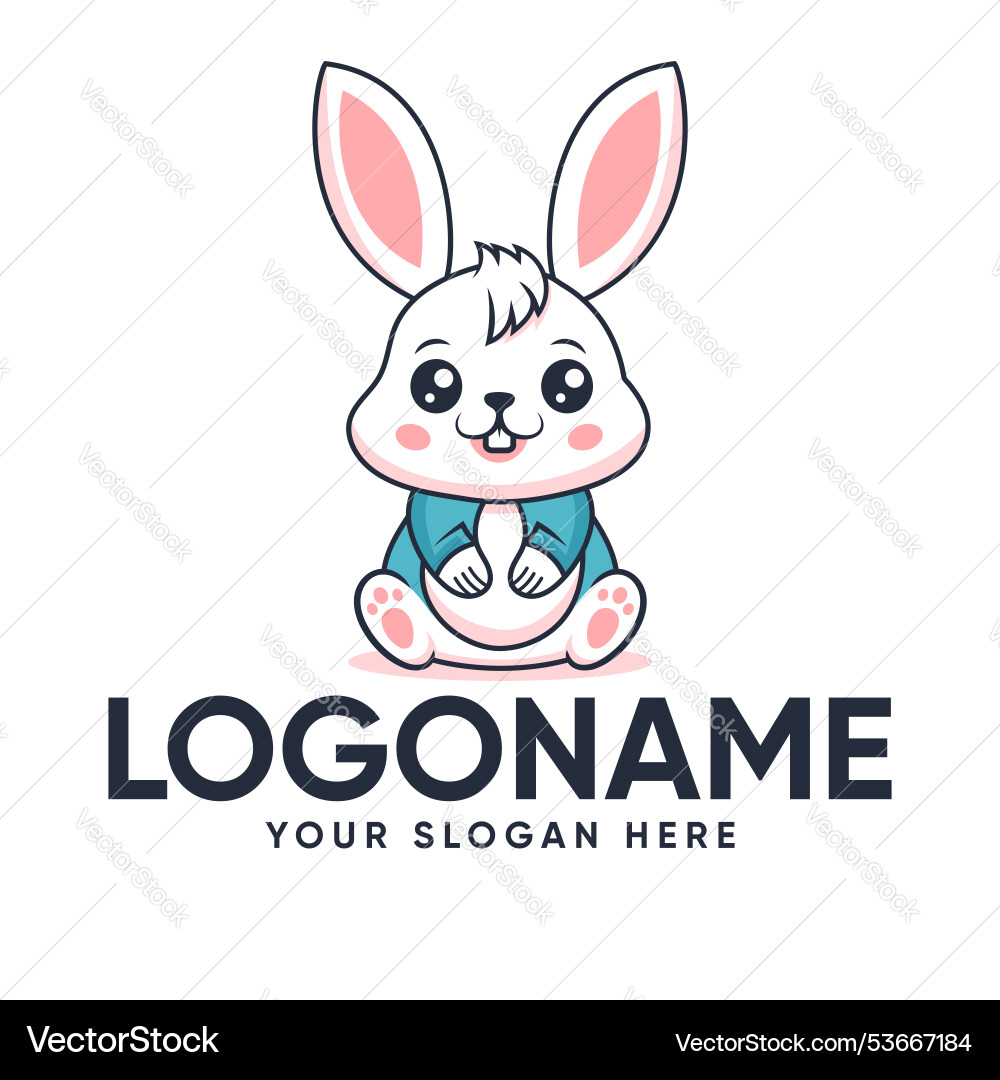 Rabbit logo design Royalty Free Vector Image - VectorStock