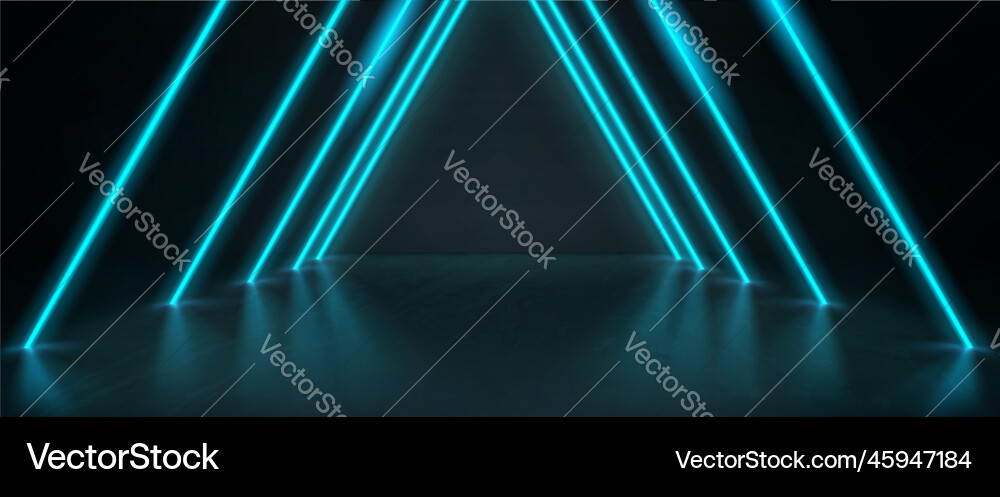 Realistic dark room with led light illumination Vector Image