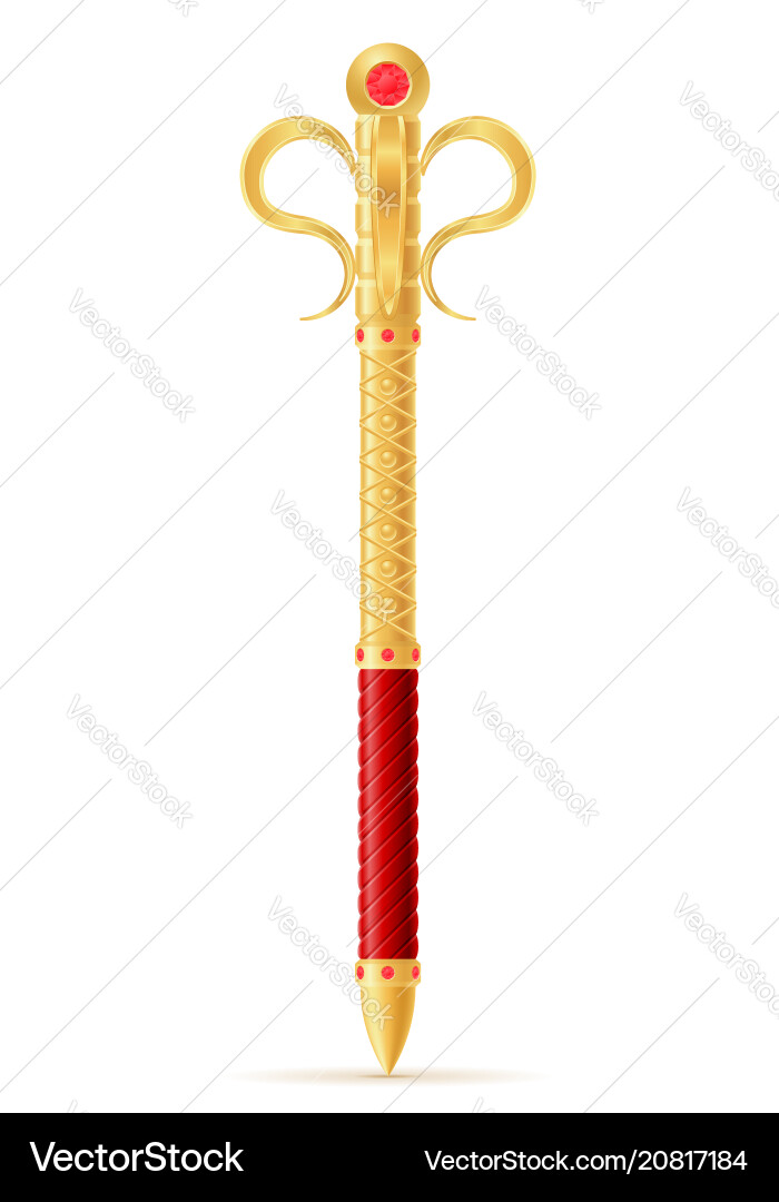 Royal Golden Scepter Symbol Royalty Free Vector Image