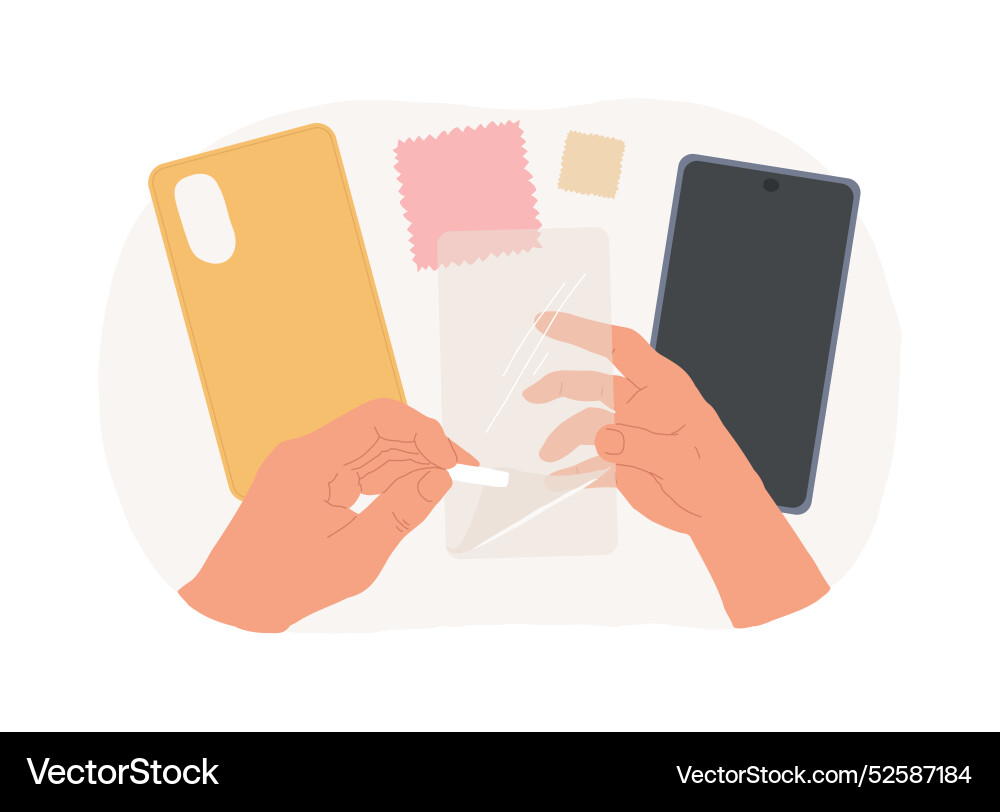 Smartphone screen protectors isolated cartoon Vector Image