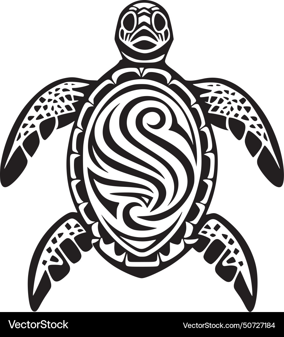 Turtle - minimalist and flat logo Royalty Free Vector Image