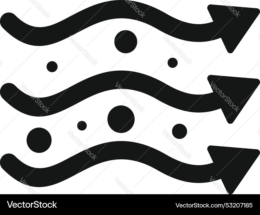 Airflow icon showing air particles moving Vector Image