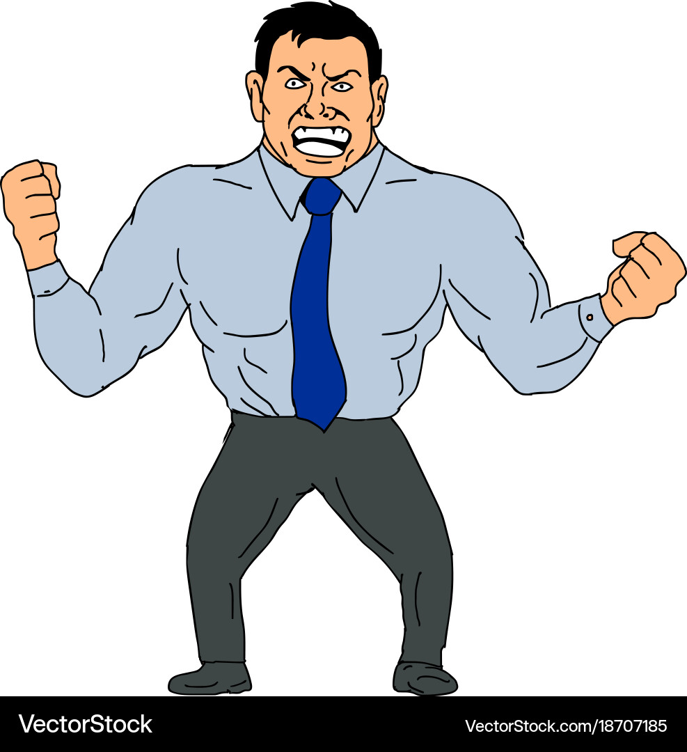Angry businessman cartoon Royalty Free Vector Image