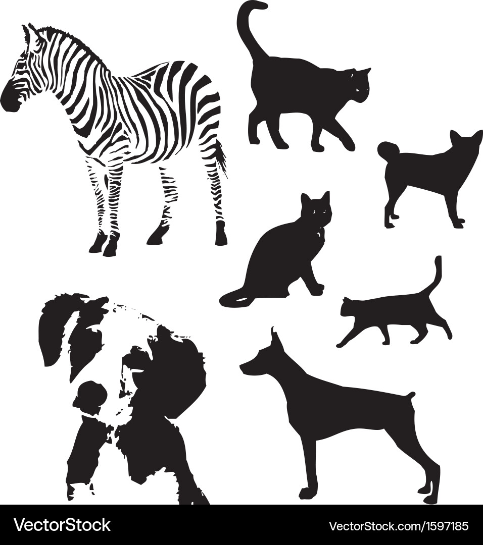 Animal silhouette set Royalty Free Vector Image
