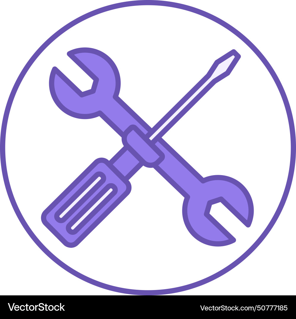 Colored tools icon of wrench Royalty Free Vector Image