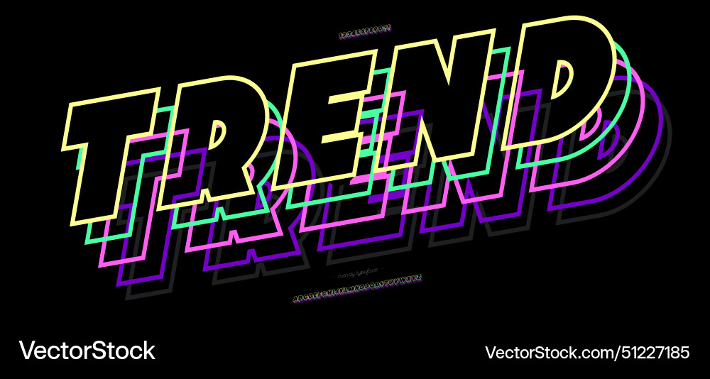 Font trend modern typography 3d style Royalty Free Vector