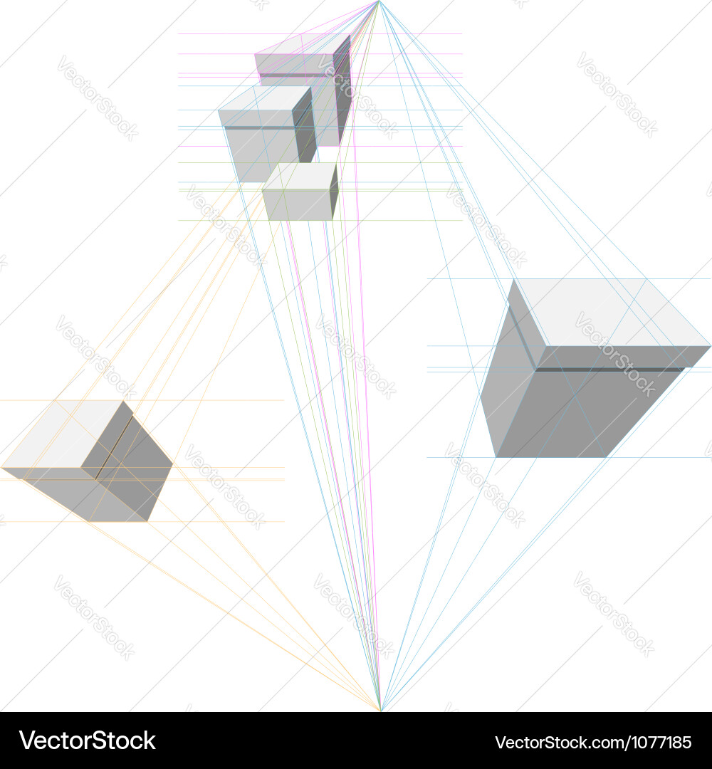 Gift boxes in two-point perspective Royalty Free Vector