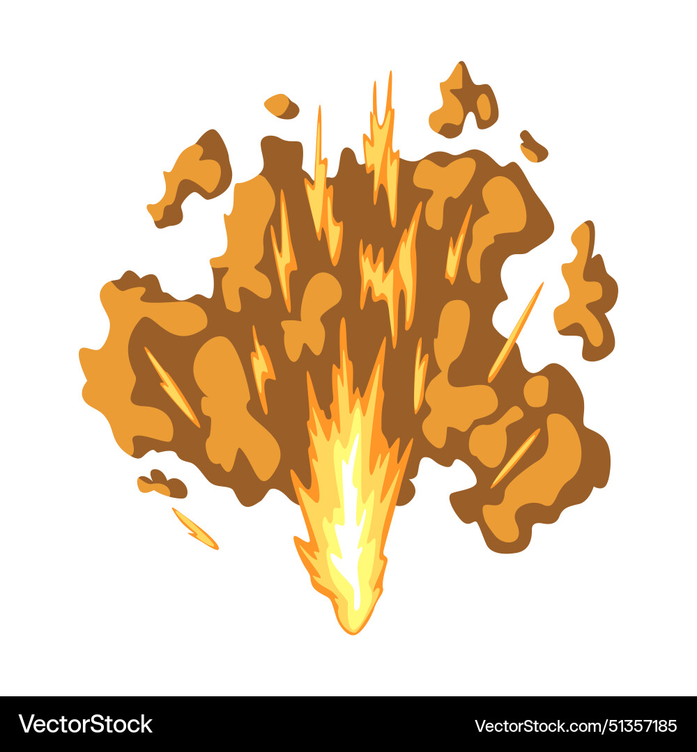 Gun flashe or gunshot animation fire explosion Vector Image